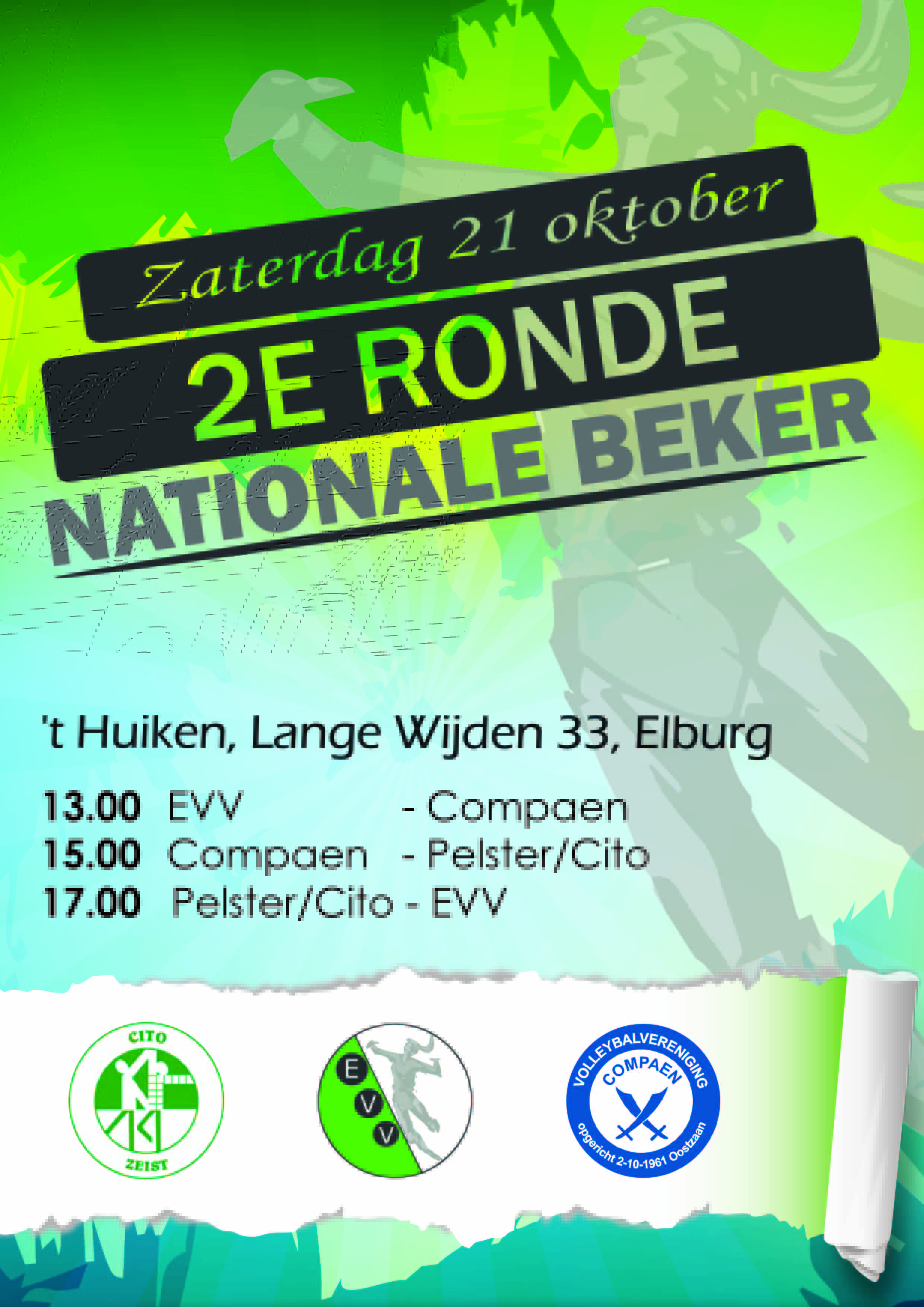 Bekerspektakel op 21 oktober - Elburger Volleybal Vereniging